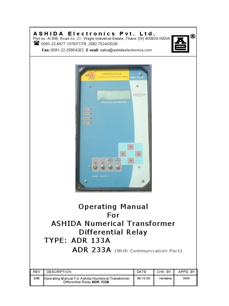 133 Ashida Realy | PDF | Transformer | Electricity