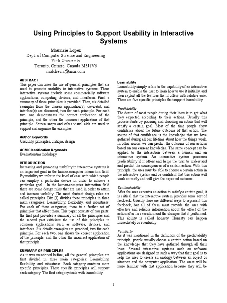 Using Principles To Support Usability In Interactive Systems Pdf Usability I Phone
