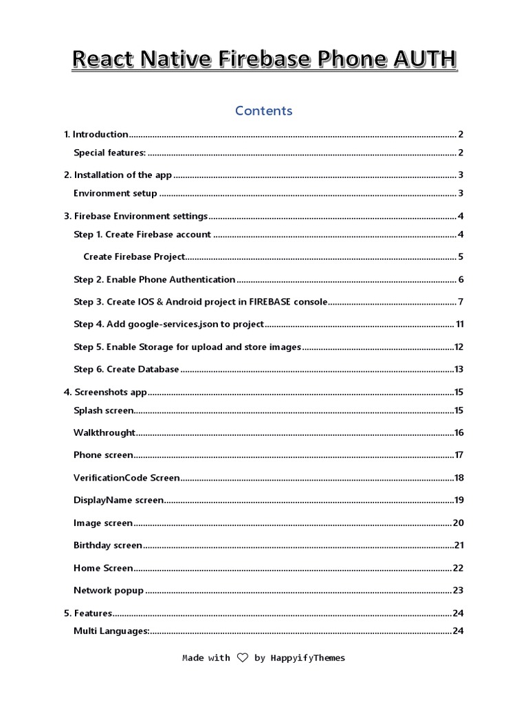 React Native Firebase Phone Auth Instructions | PDF | Mobile App | Android (Operating System)
