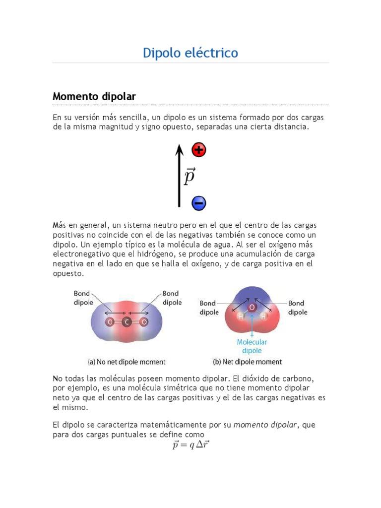 Dipolo Eléctrico | PDF | Dipolo | Carga eléctrica