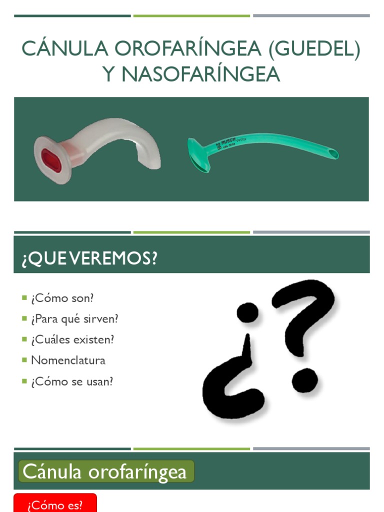 Cánula Orofaríngea (Guedel) y Nasofaríngea | Naturaleza