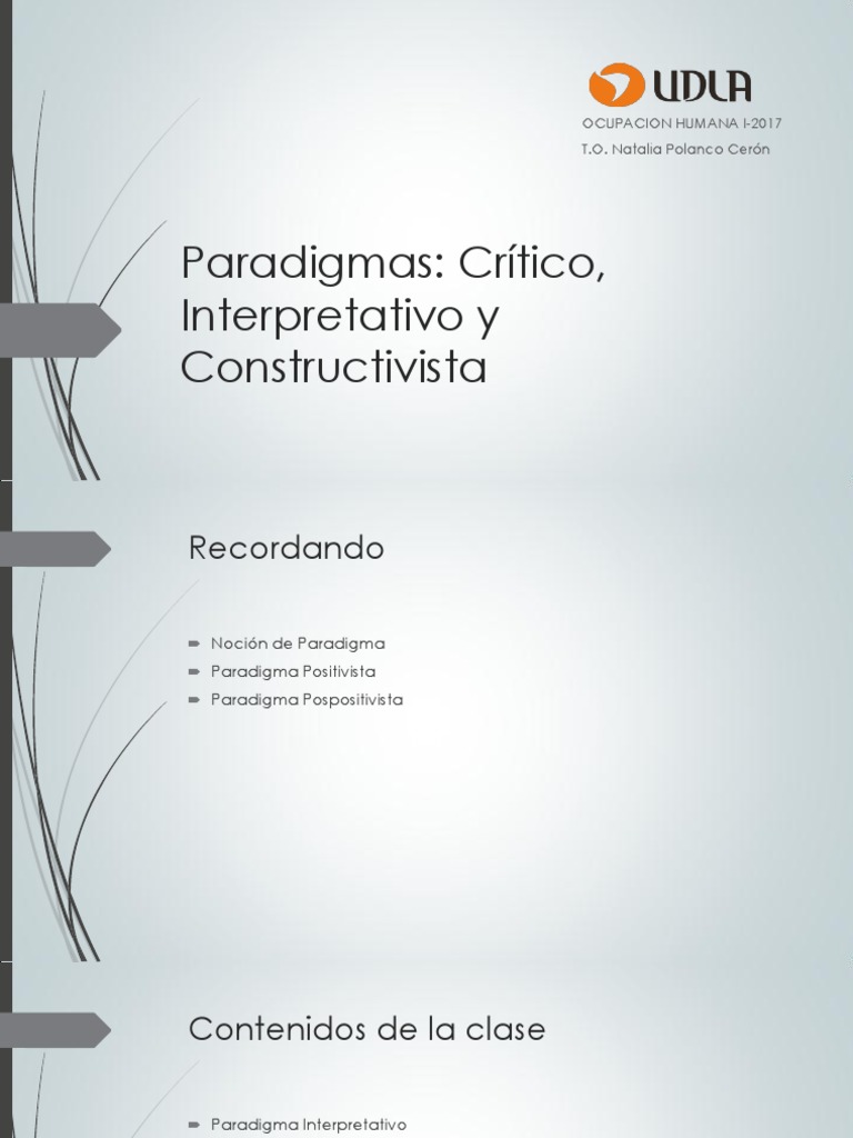 Paradigmas Constructivista Sociocritico e Interpretativo | PDF | Paradigma | Conocimiento