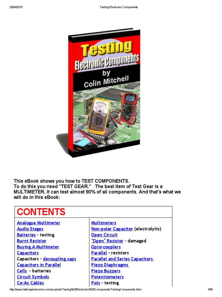 Testing Electronic Components | Download Free PDF | Resistor ...