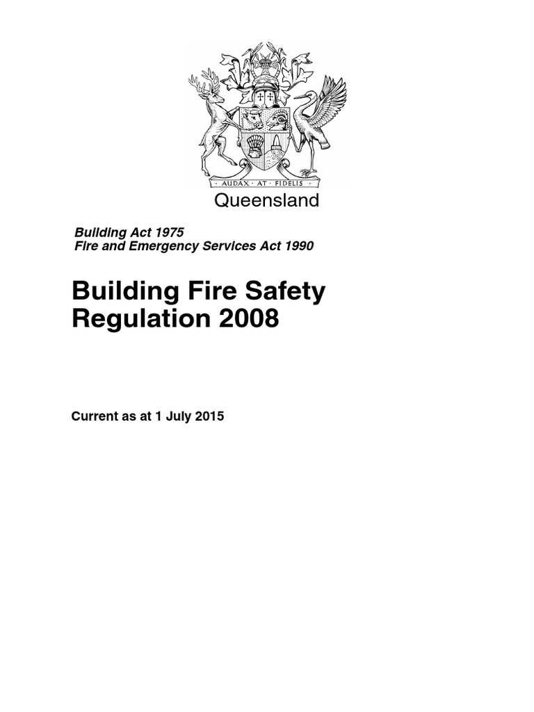 Building Fire Safety Regulation 2008: Queensland | PDF | Emergency ...