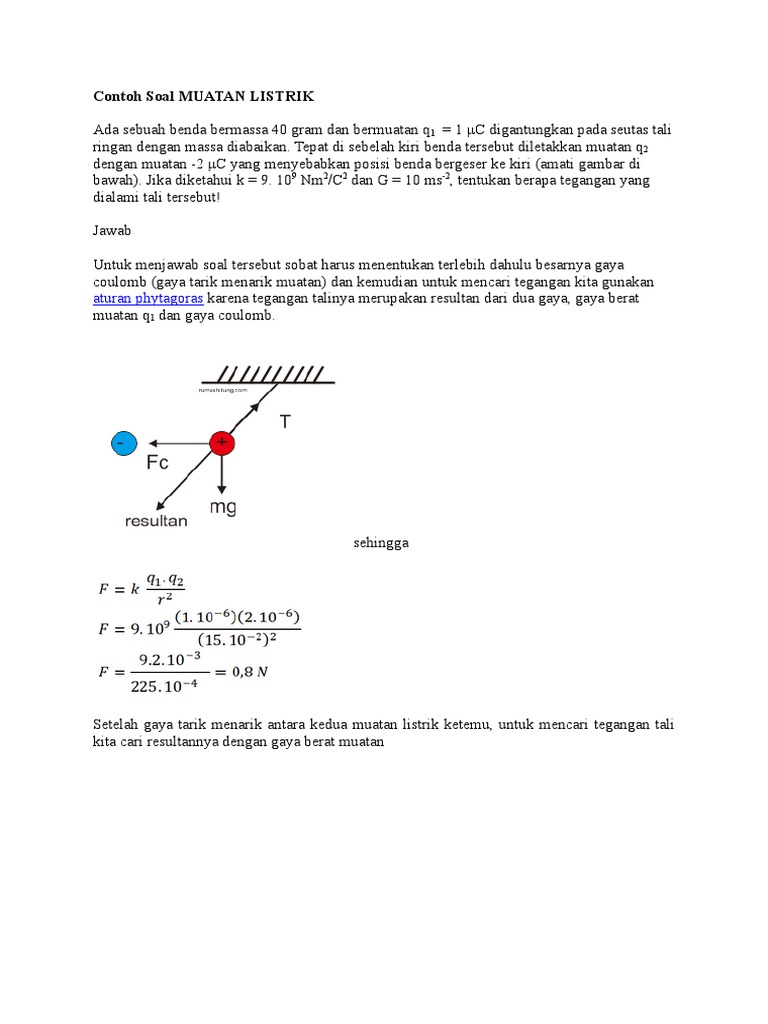 Contoh Soal Muatan Listrik | PDF