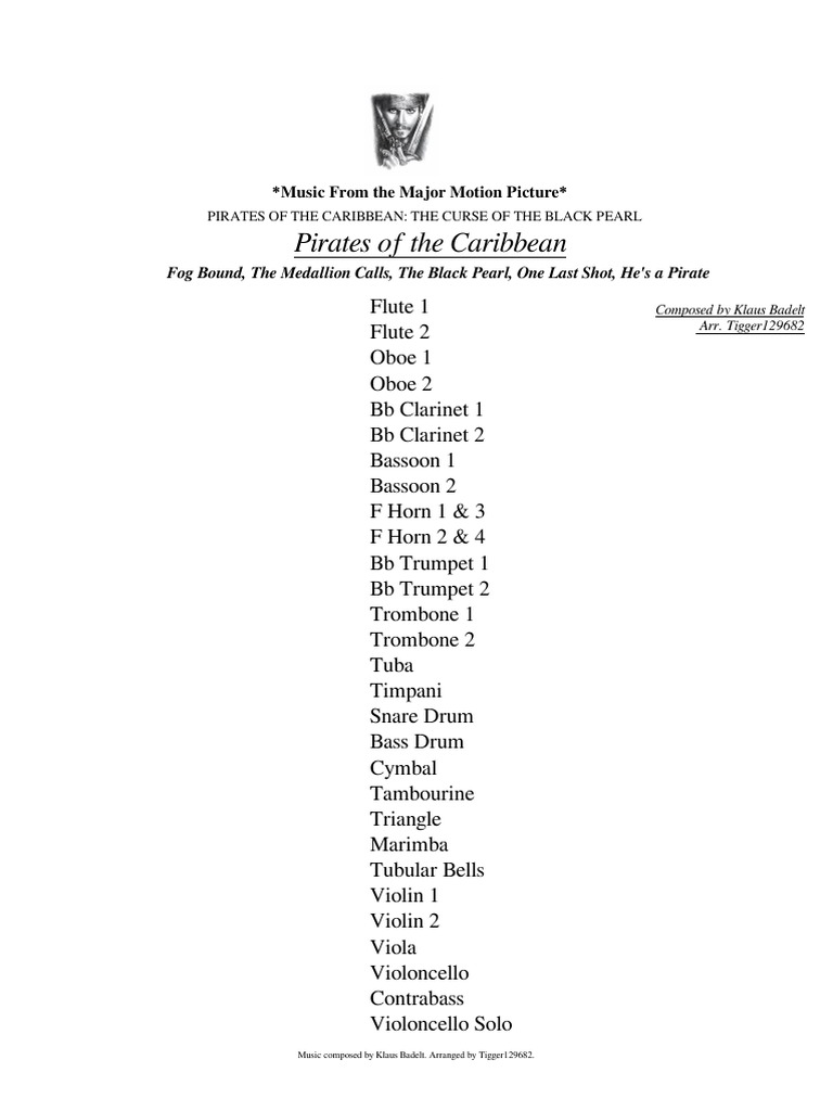 Pirates of The Caribbean-Parts | PDF | Compositions | Compositions For ...