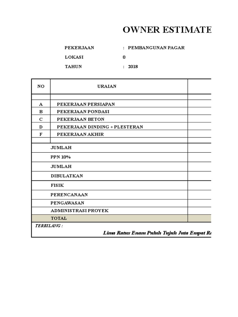 Rab Rumah Dan Pagar | PDF