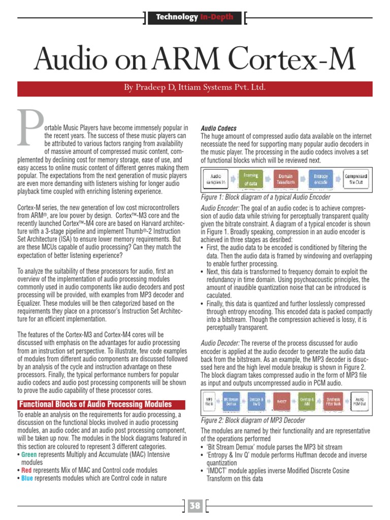 Audio On ARM Cortex-M Processors | PDF | Data Compression | Codec