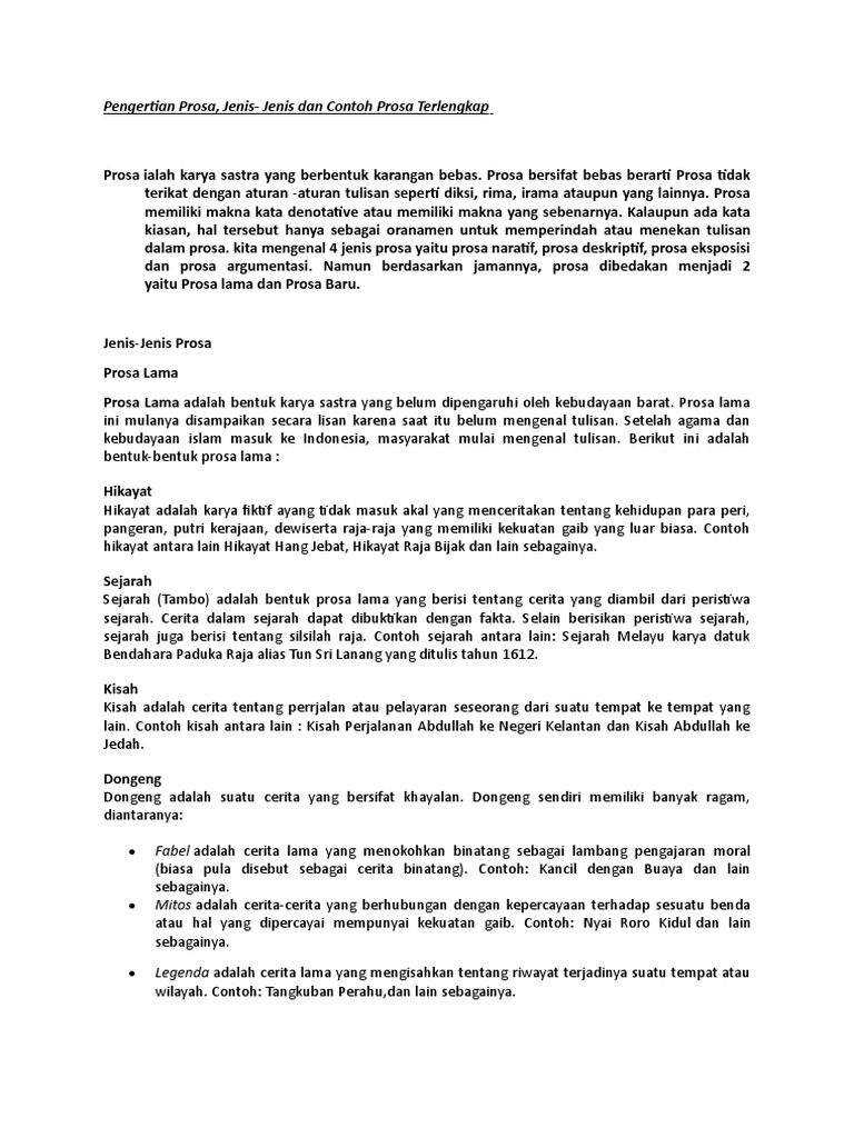 Pengertian Prosa | PDF