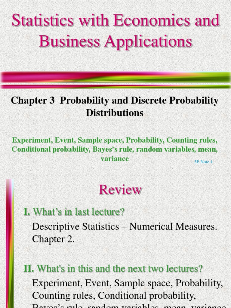 5enote5 Probability | PDF | Probability Distribution | Statistics