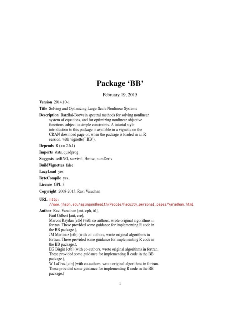 BB | PDF | Mathematical Optimization | Parameter (Computer Programming)