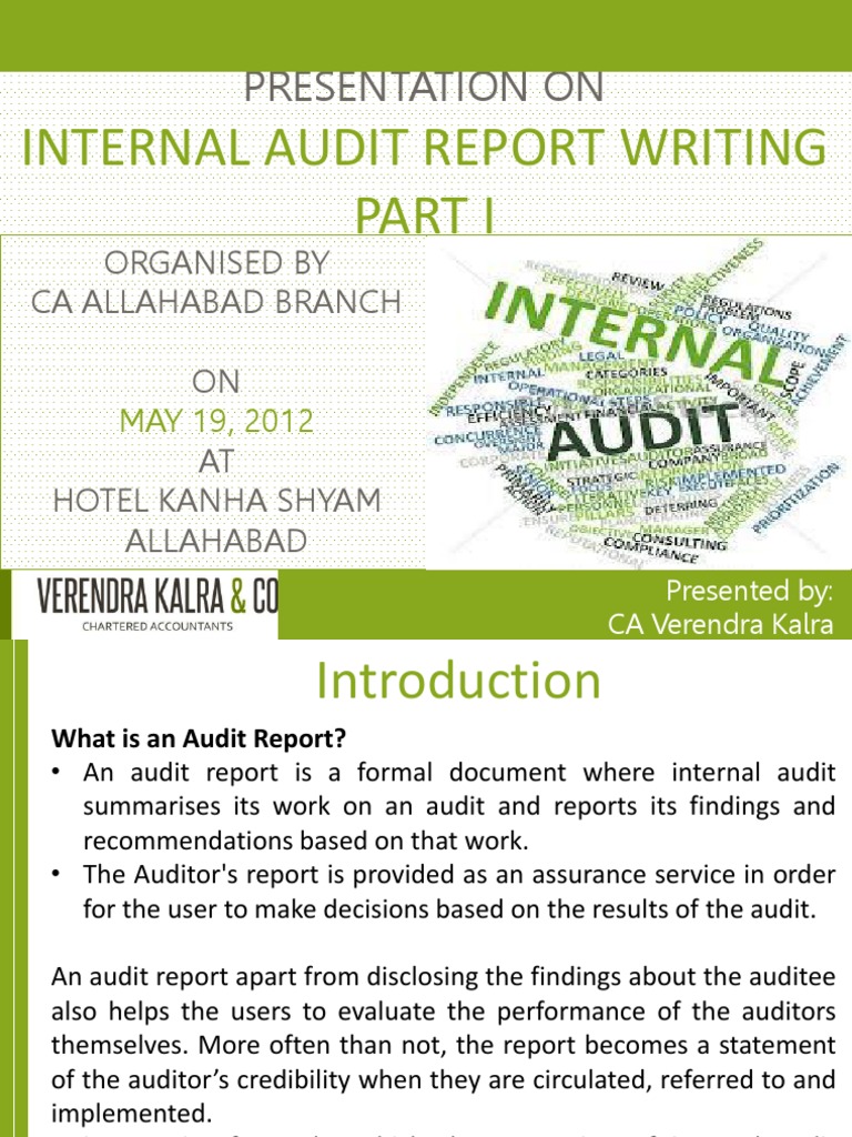 Internal Audit Report Writing Guide | PDF | Auditor's Report | Internal ...