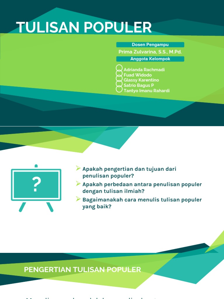 Tulisan Populer Bahasa Indonesia | PDF