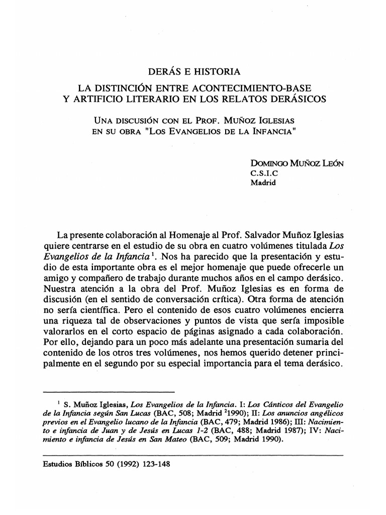 Domingo Muñoz Leon, Deras e Historia. La Distincion Entre ...