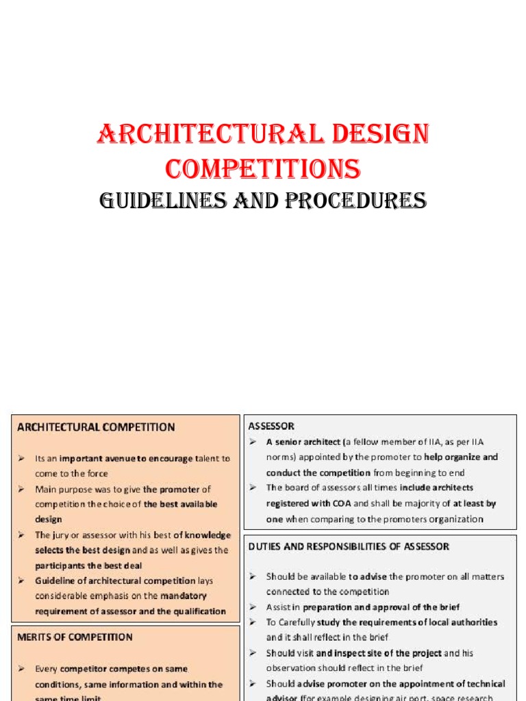 Architectural Design Competitions-Guidelines and Procedures | PDF