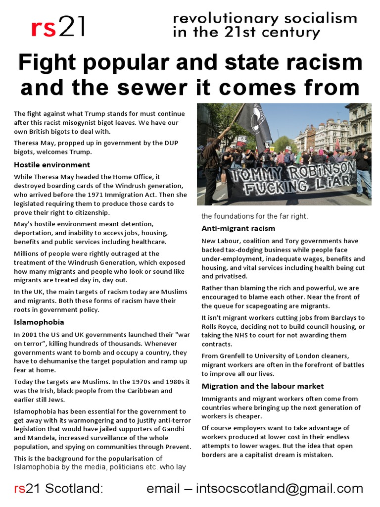 Fight Popular and State Racism and The Sewer It Comes From: Hostile ...