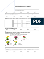 Math Kangaroo Practice Problems Grades 5 6 | PDF | Area | Triangle