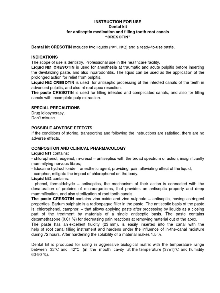 Cresotin | PDF | Dentistry | Mouth