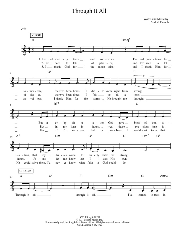 Through It All | PDF | Performing Arts | Musical Forms