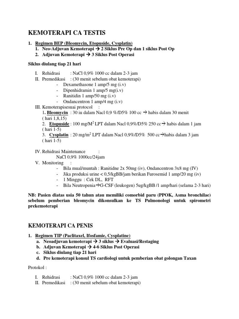 Protokol Kemoterapi-1 | PDF