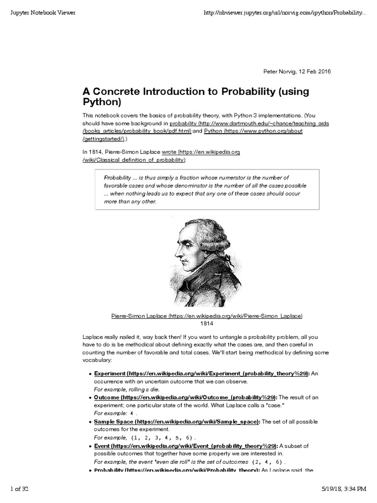 Jupyter Notebook Viewer | PDF | Probability Theory | Probability