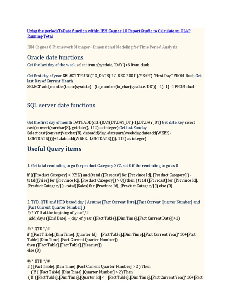 Cognos RS - Functions - 16 | Download Free PDF | Information Science | Information Management