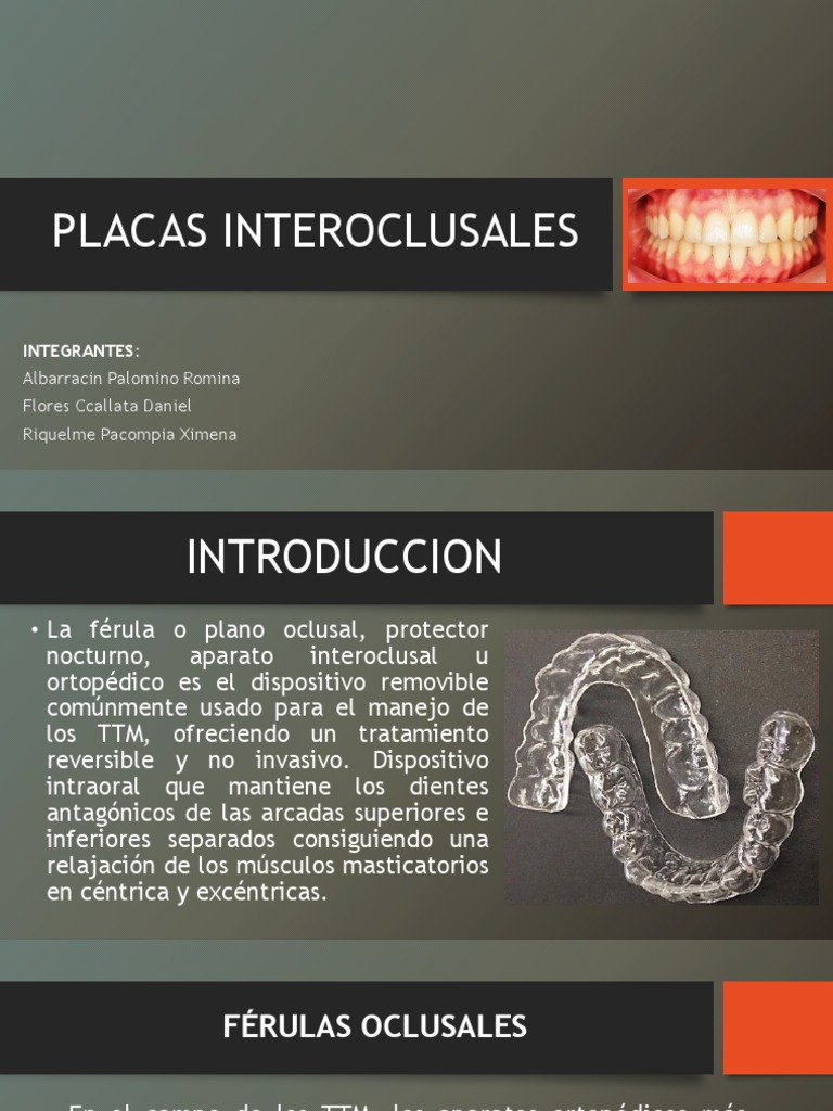 Férulas Oclusales y Planos Pivotantes | PDF | Especialidades Medicas ...