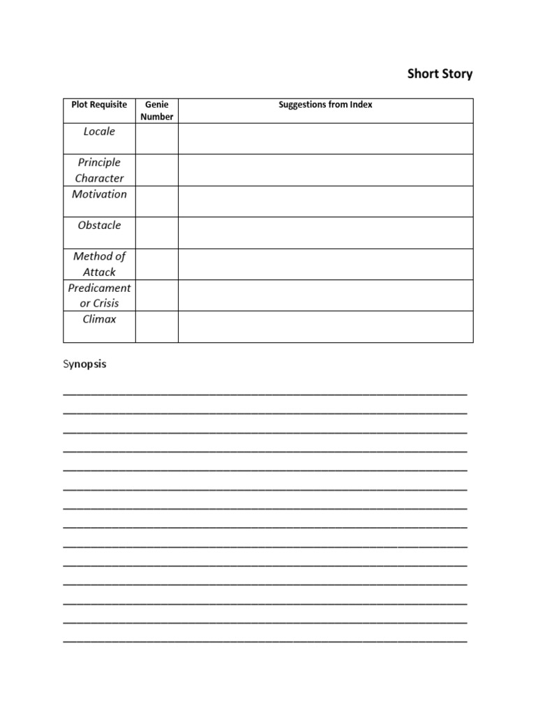 Plot Genie Worksheets Revised | PDF | Leisure
