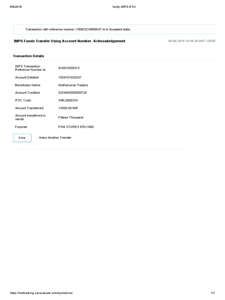 Verify IMPS Transaction Status Using Reference Number | PDF
