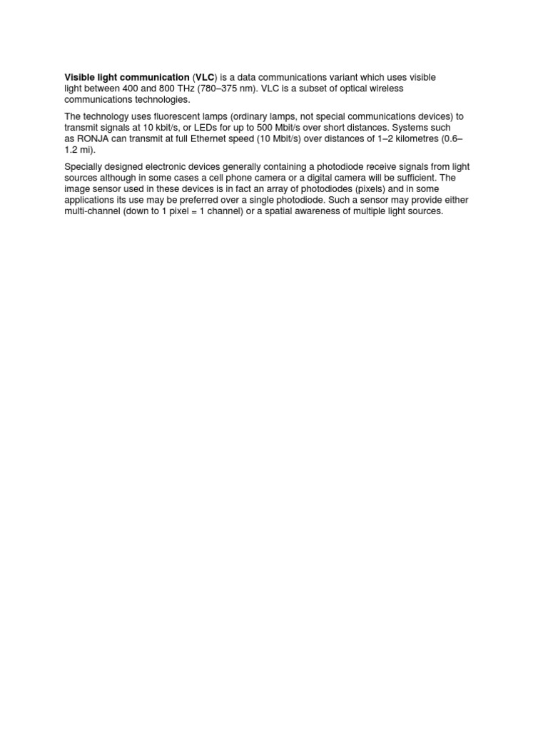 Visible Light Communication | PDF