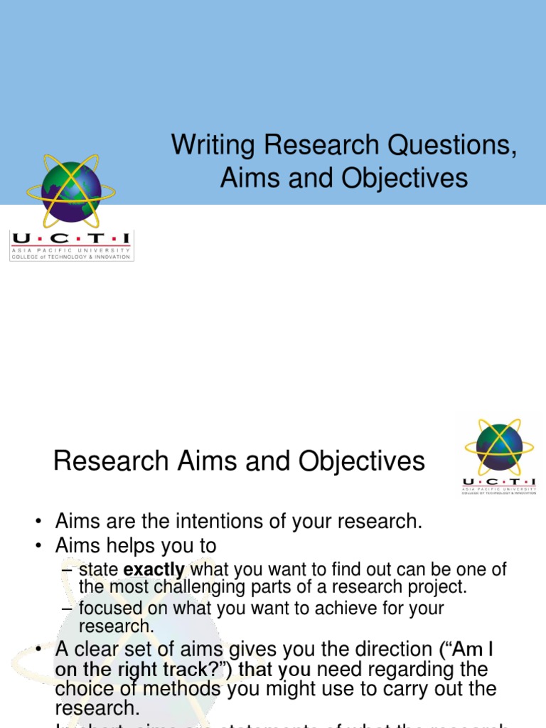 Formulating Aims and Objectives | PDF | Question | Computing