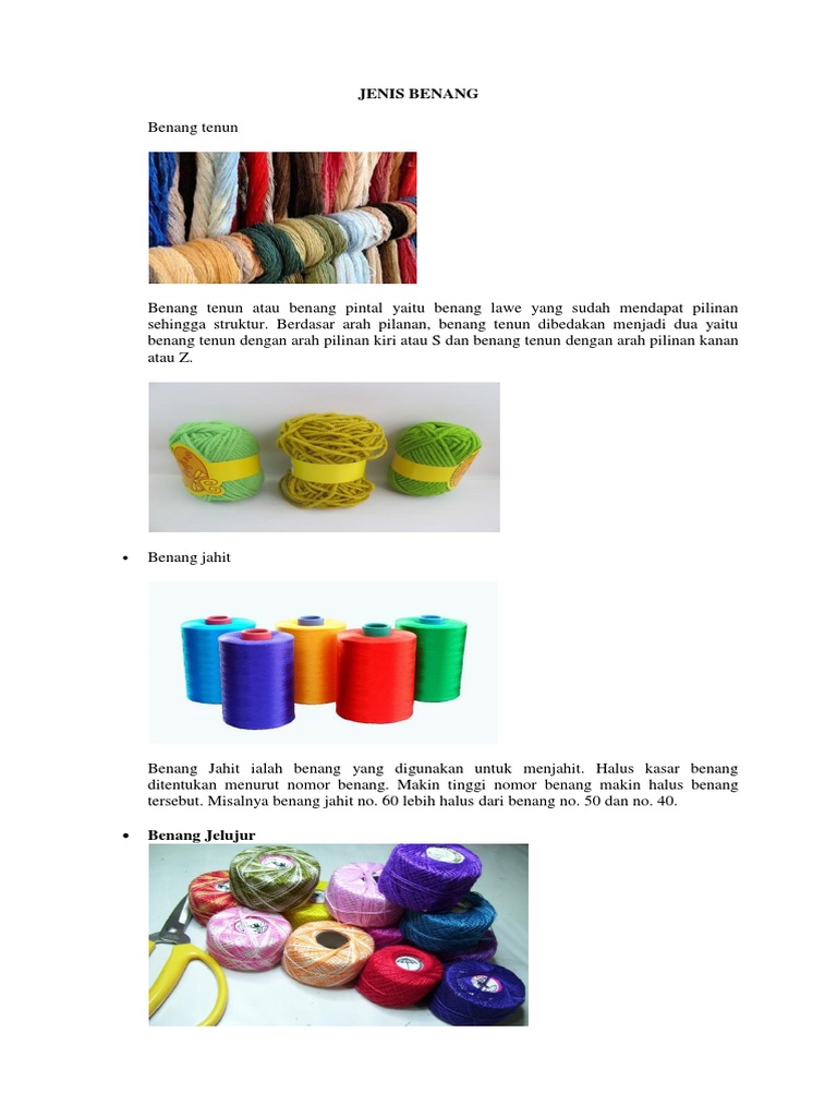 Jenis Benang Jahit | PDF