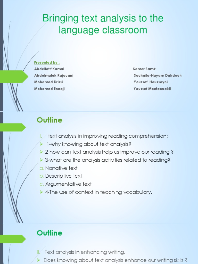 Bringing Text Analysis To The Language Classroom: Presented by | PDF ...
