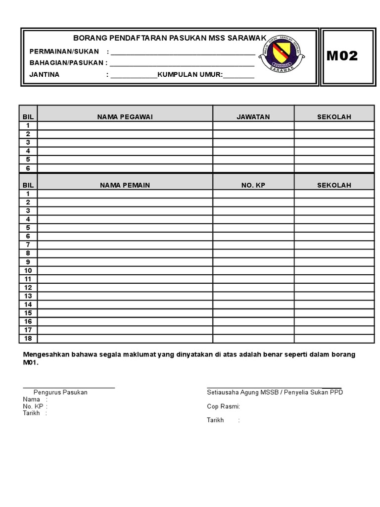 Borang M02 | PDF
