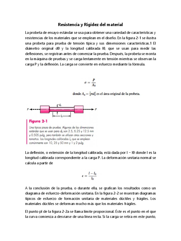 Resistencia y Rigidez Del Material | Rigidez | Deformación (Mecánica)