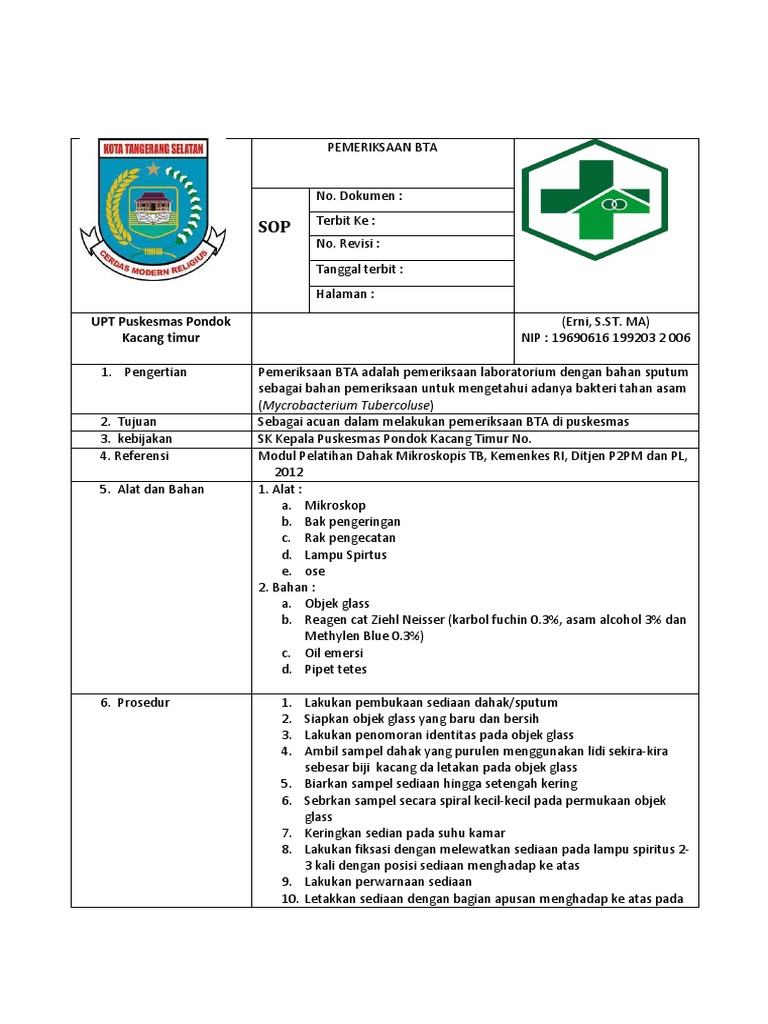 Pemeriksaan Bta | PDF