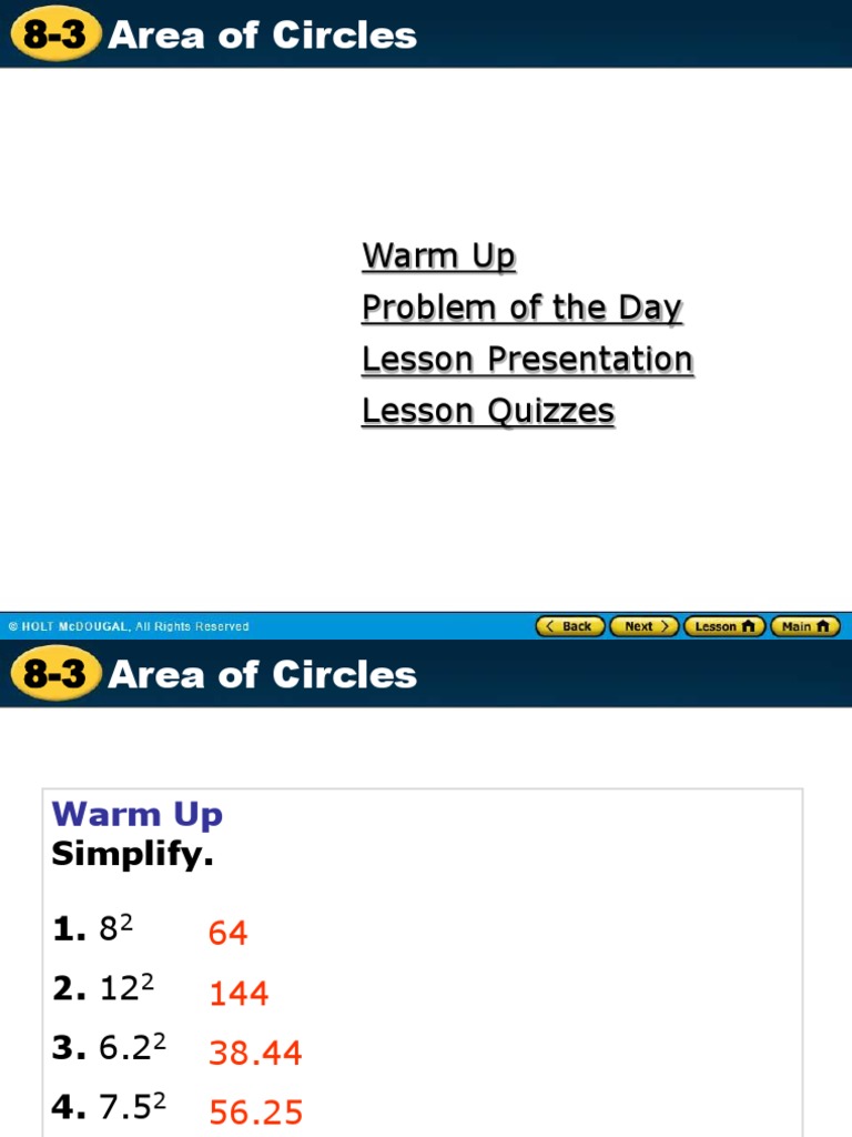 Circle Area Calculation Guide | PDF | Area | Length