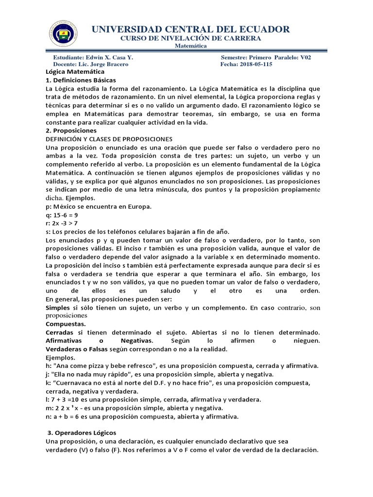 Logica Uce | PDF | Proposición | Prueba matemática