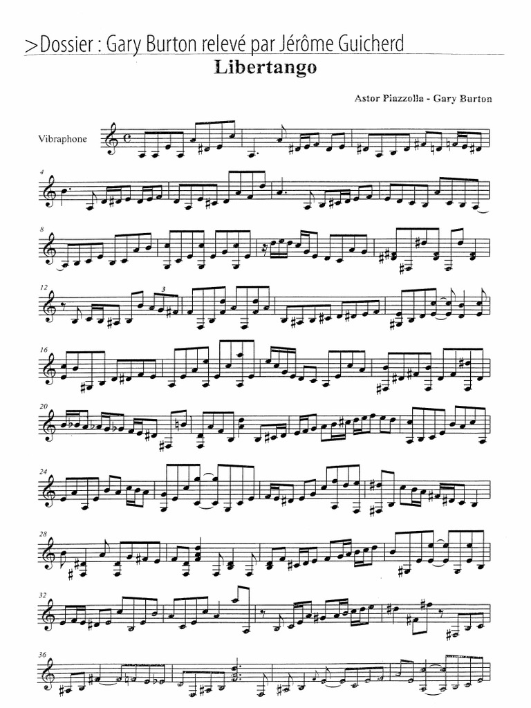 Libertango: Análisis de Gary Burton | PDF