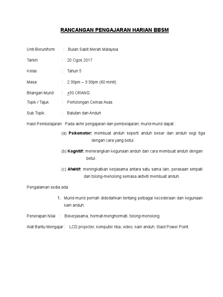 RPH BSMM Minggu 5 | PDF