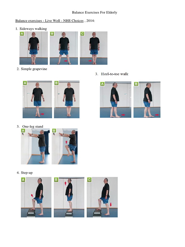 Balance Exercises For Elderly | PDF