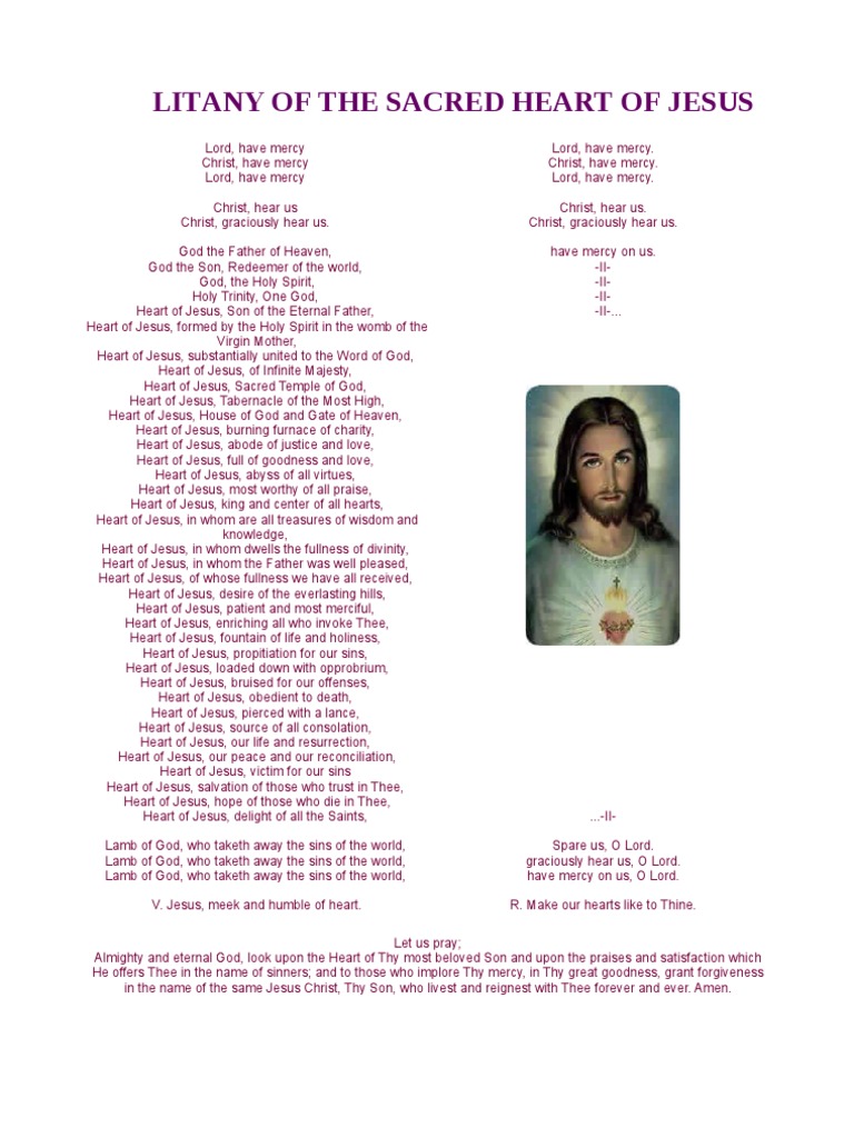 Litany of Sacred Heart | PDF | Mercy | God The Father