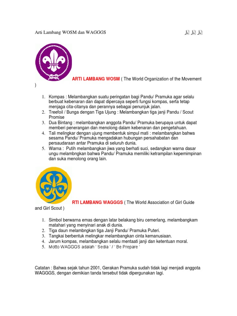 Arti Lambang WOSM Dan WAGGGS | PDF