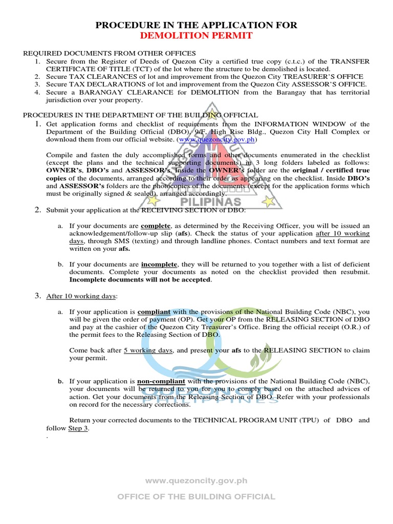 Procedure For Demolition Permit | Download Free PDF | Common Law | Justice