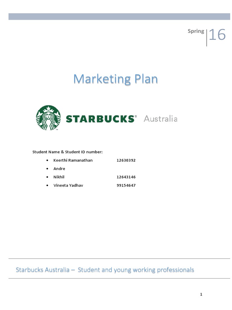 Starbucks Marketing Plan | PDF | Starbucks | Coffeehouse