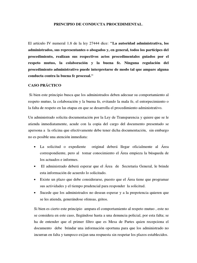 Principio de Conducta Procedimental | PDF