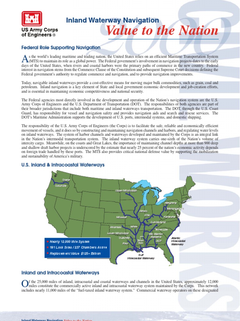 Value To The Nation: Inland Waterway Navigation | PDF | Transport | Nature