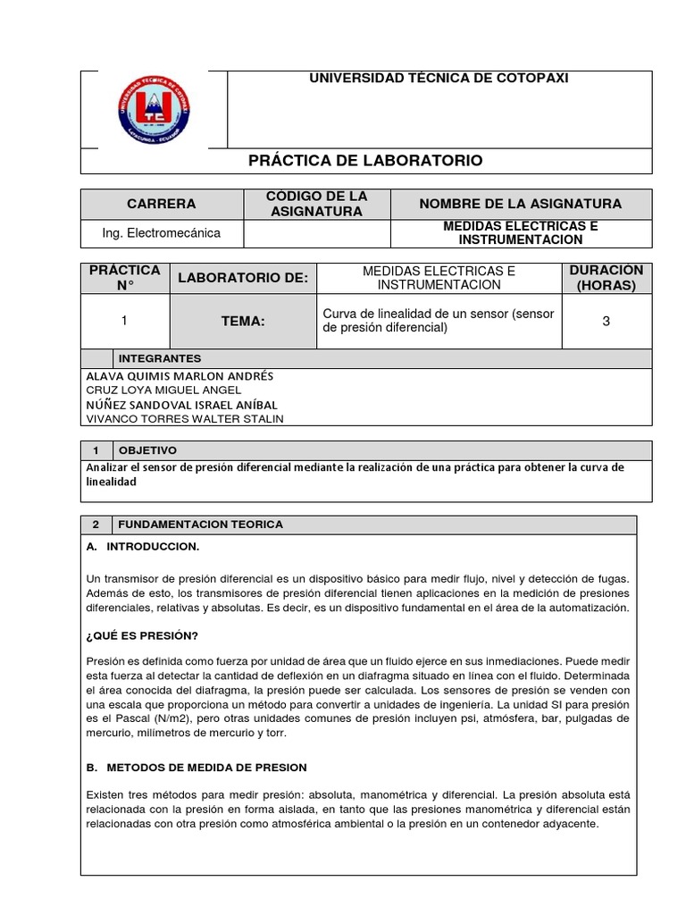 Curva de Linealidad Practica | PDF | Presión | Medición