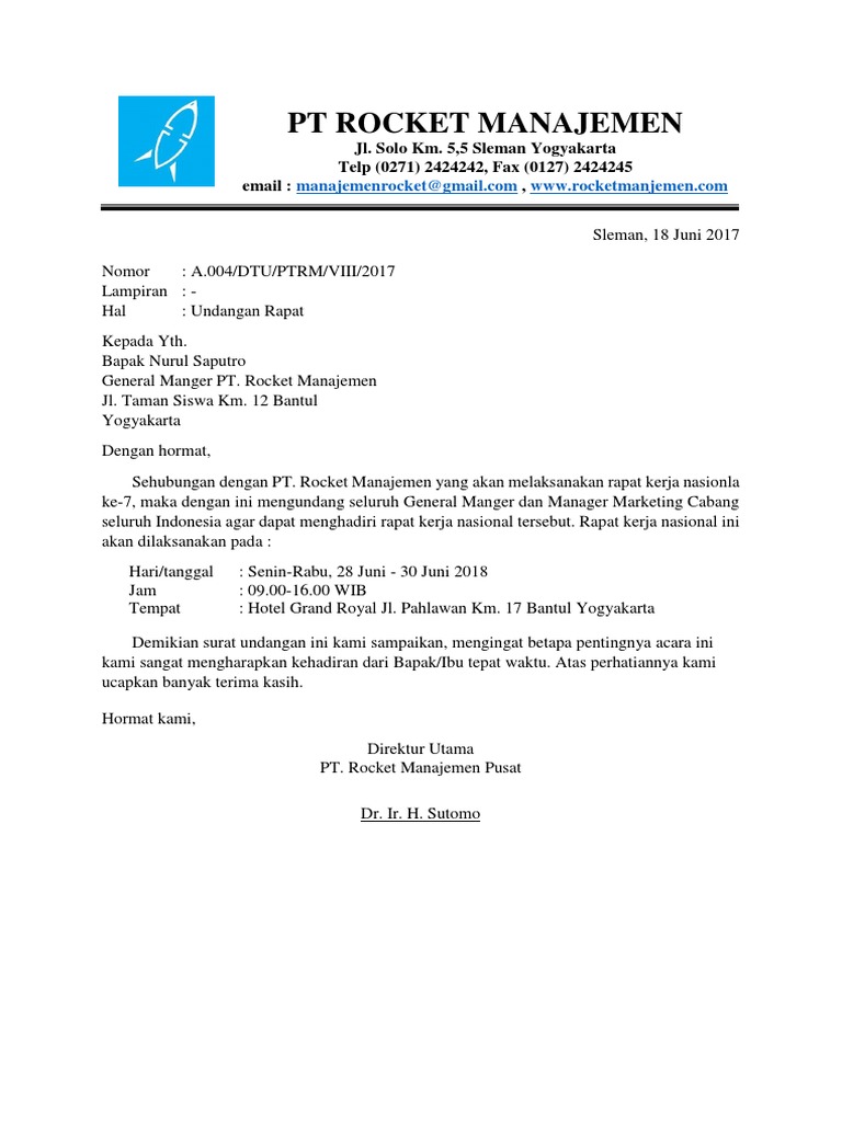 Contoh Surat Undangan Acara | PDF