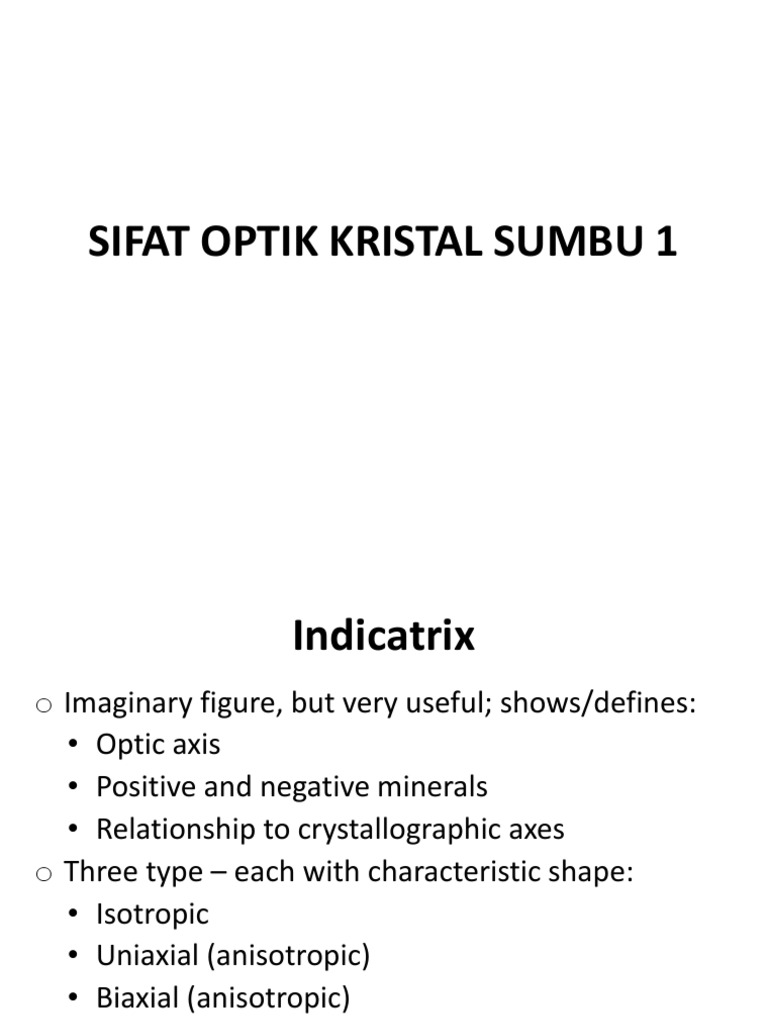Sifat Optik Kristal Sumbu 1 | PDF